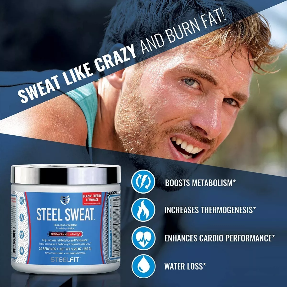 SteelFit Steel Sweat Suplement przedtreningowy na tłuszcz i wydajnośc ...